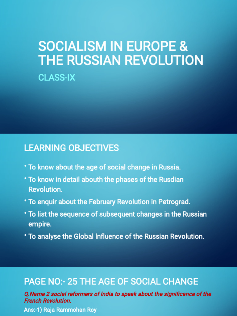 Socialism and the Russian Revolution Overview | PDF | Socialism ...