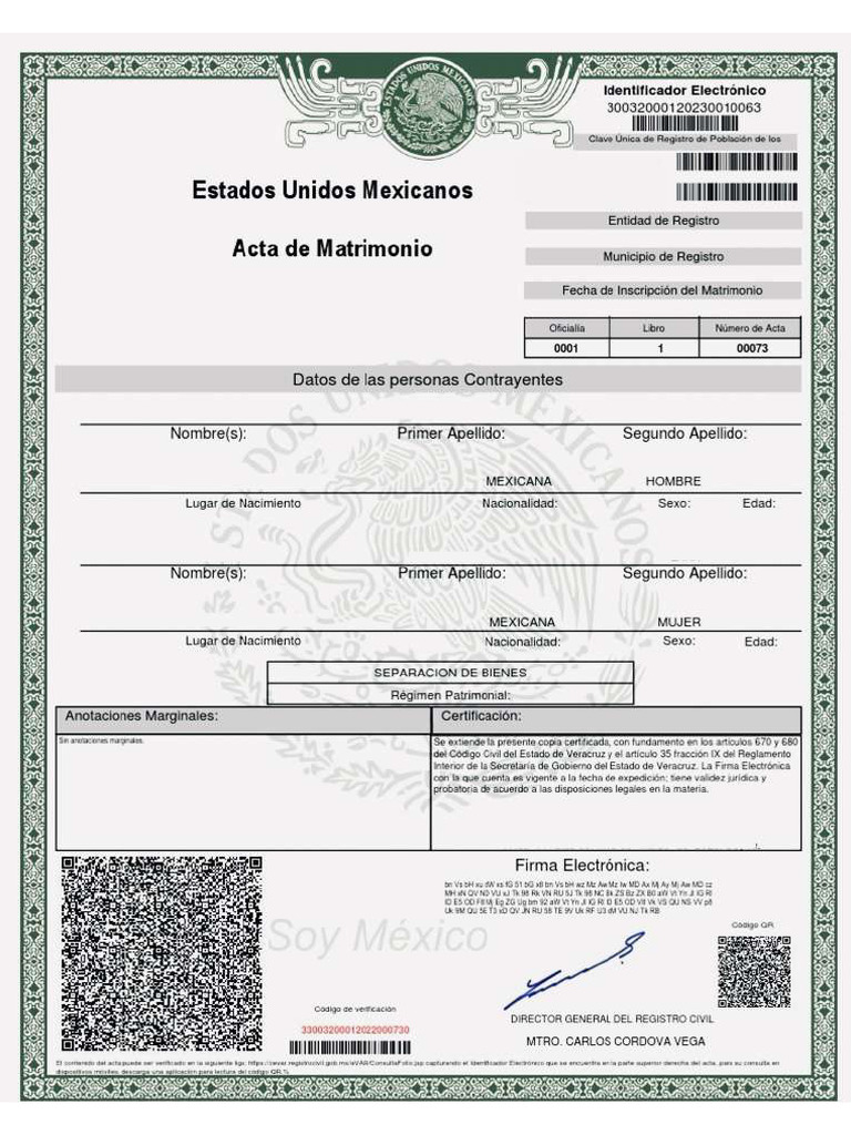 Acta de Matrimonio | PDF