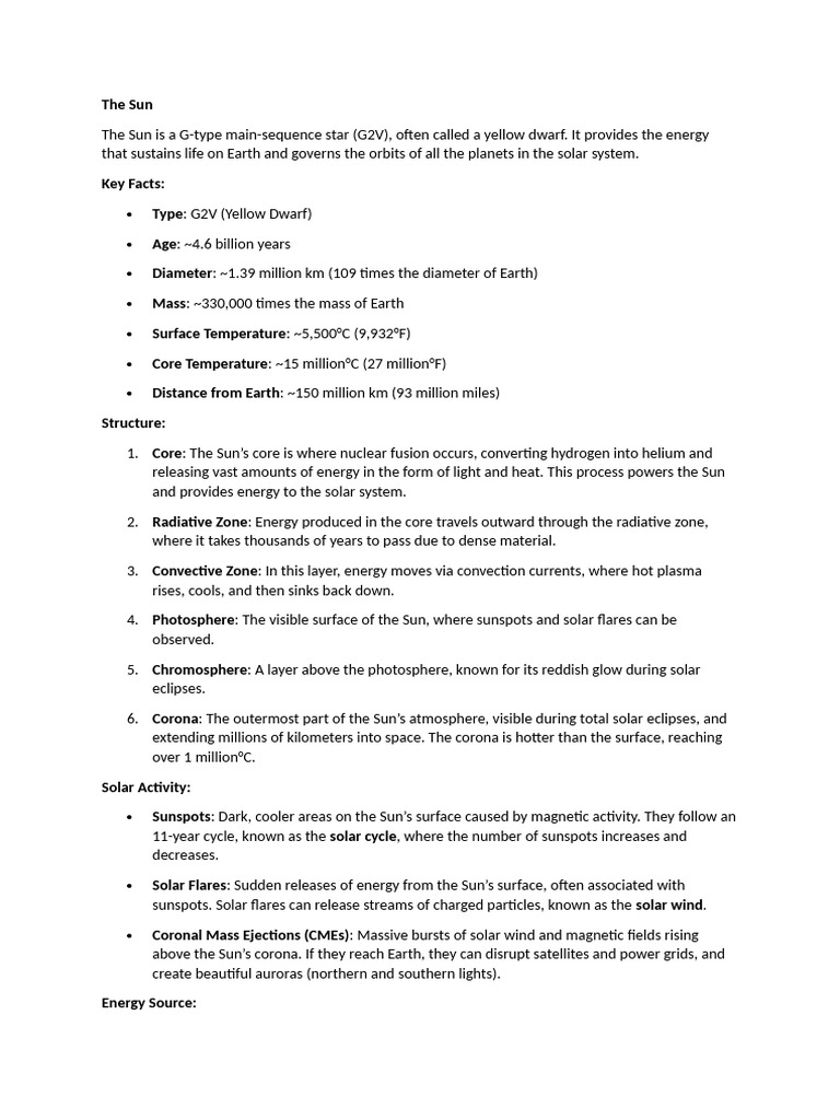 The Sun | PDF | Sun | Astrophysics