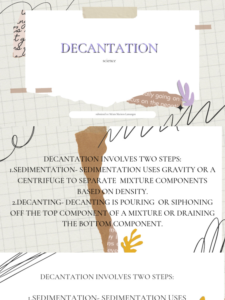 decantation | PDF | Suspension (Chemistry) | Applied And ...