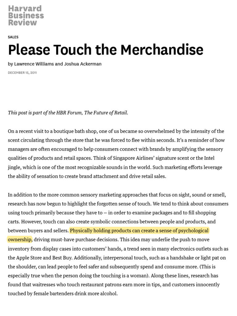 Please Touch The Merchandise | PDF | Retail | Brand