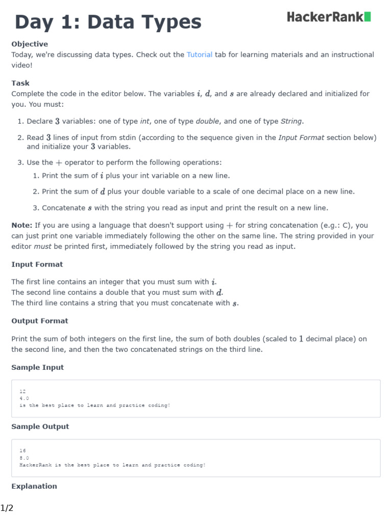 30 Data Types English | PDF