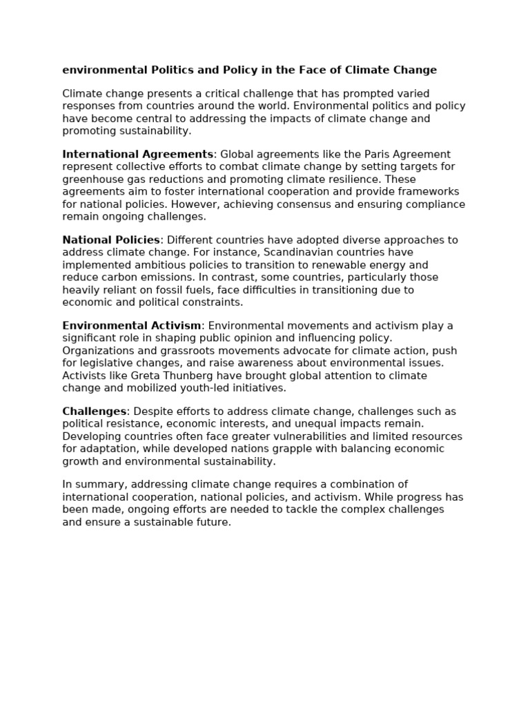 Environmental Politics | PDF