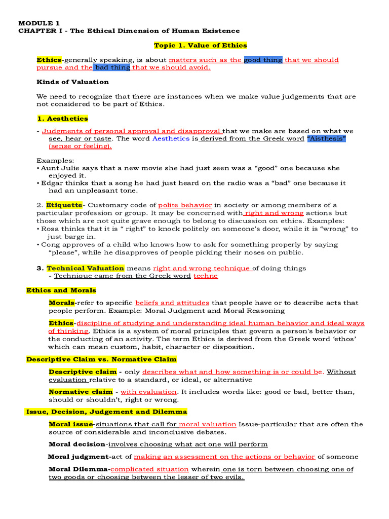 Understanding Ethics and Morality Concepts | PDF | Morality | Reason