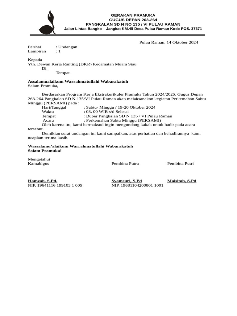 Surat Undangan Persami | PDF