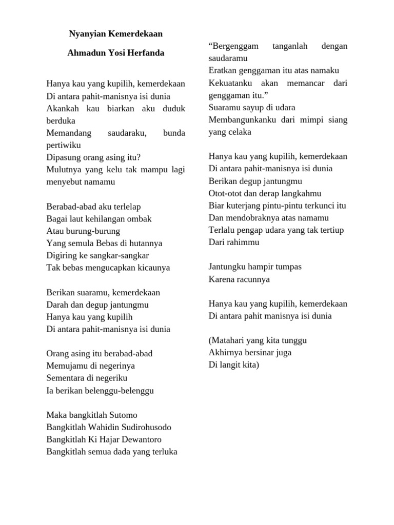Puisi Nyanyian Kemerdekaan Herfanda | PDF | Puisi