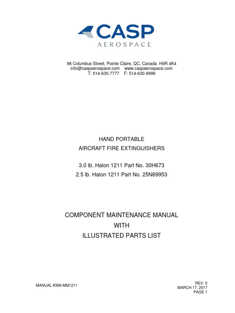 Halon-1211 A - Maintenance-Manual - 368-MM1211 | PDF | Valve