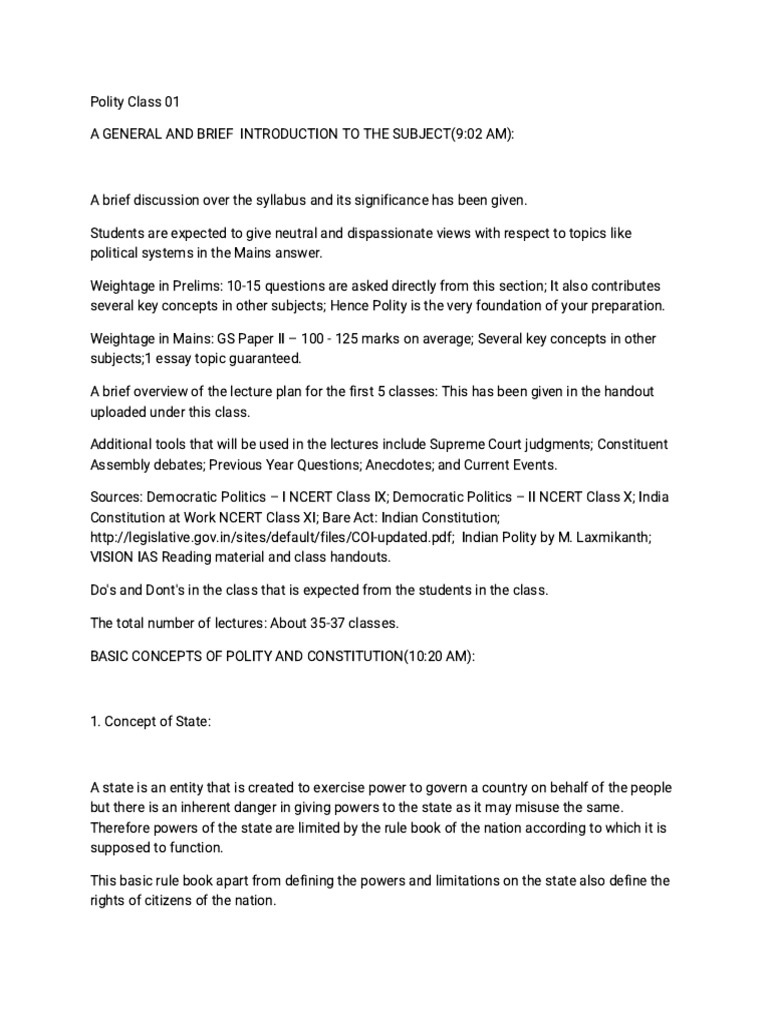 Polity Class 01-WPS Office | PDF | Supermajority | Constitution