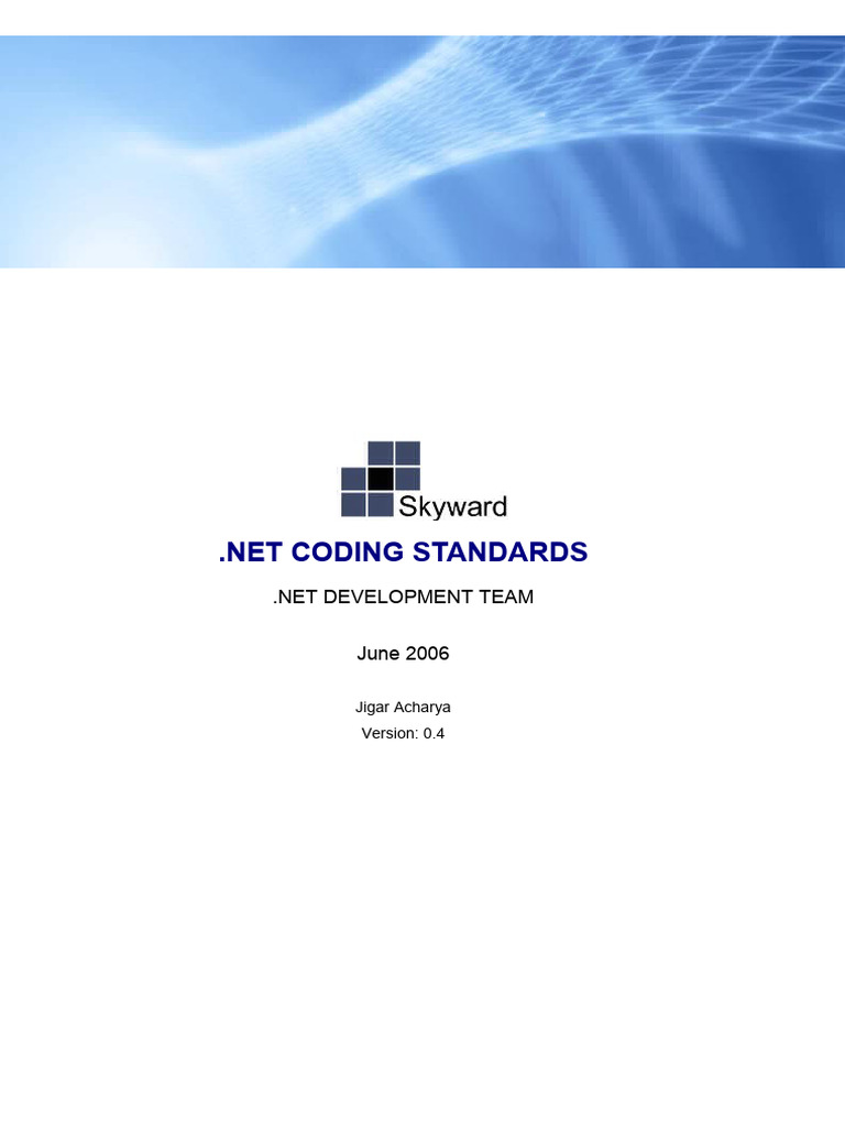 Net Coding Standards Pdf C Sharp Programming Language Namespace