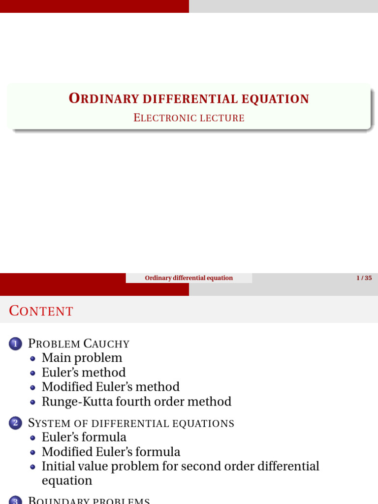 Chap 6 ORDINARY DIFFERENTIAL EQUATION | PDF | Numerical Analysis | Mathematical Analysis