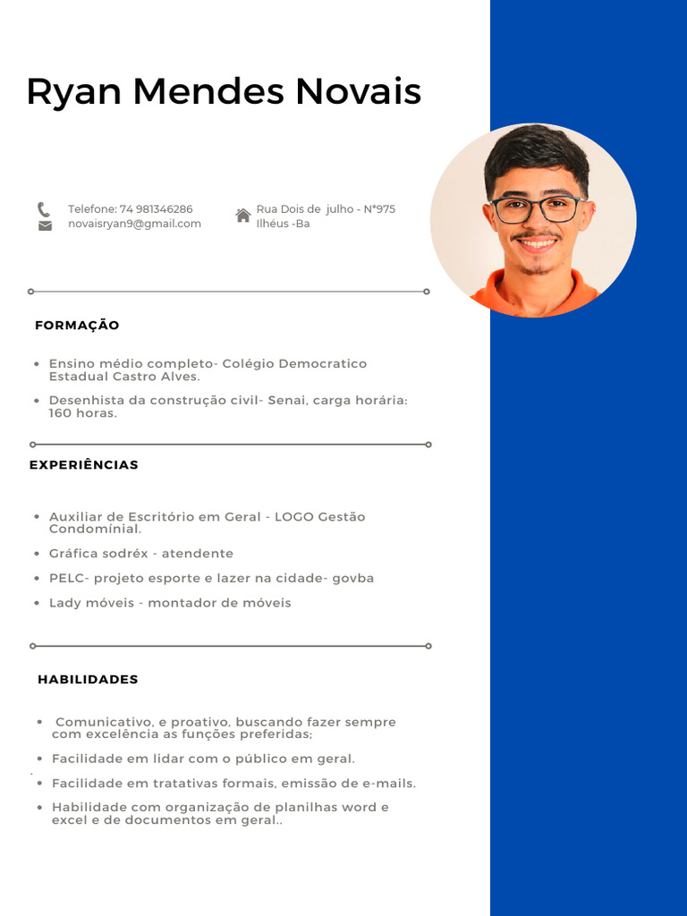Currículo de Ryan Mendes Novais | PDF | Carreira e Crescimento | Arte