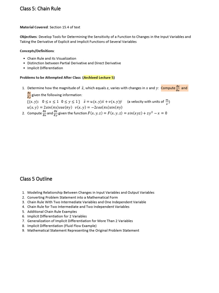 Chain Rule & Implicit Differentiation Guide | PDF | Derivative ...