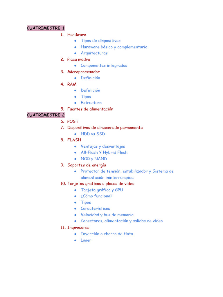 Resumen Hardware | PDF | Hardware de la computadora | Disco duro