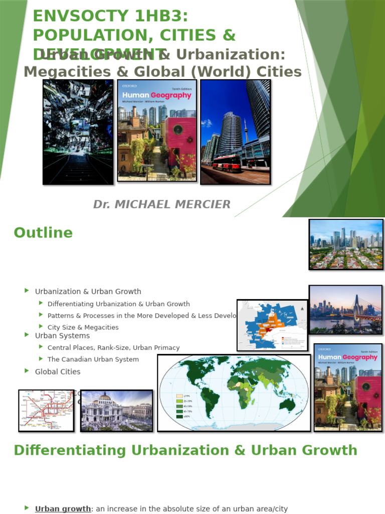 ENVSOCTY 1HB3 C02 - 2023-24-Fall - Lec 15 - Cities & Urbanization II ...