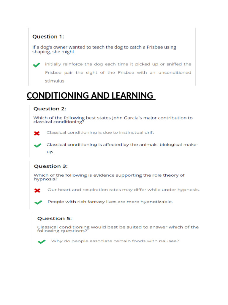 Conditioning and learning | PDF