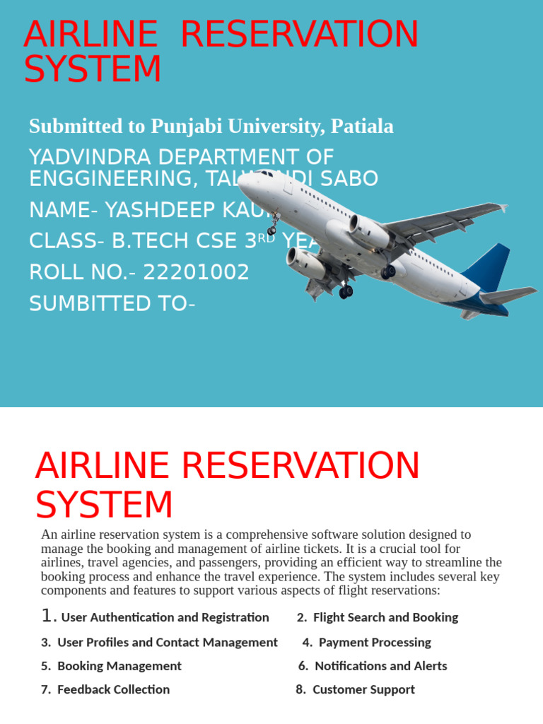 Airline Reservation System | PDF | Computers | Technology & Engineering