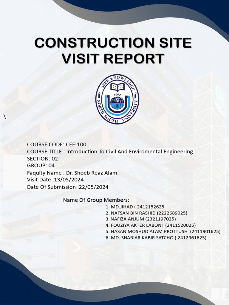 Construction Site Visit Report(Group-4) | PDF | Time Management ...