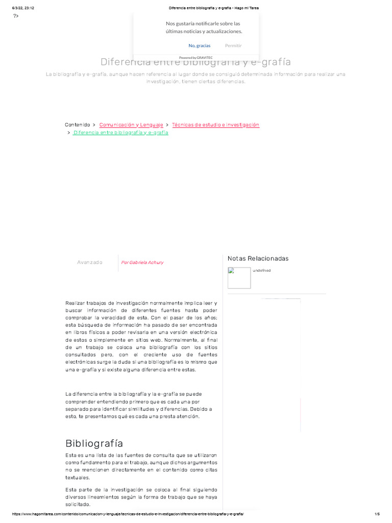 Diferencia Entre Bibliograf A y E-Graf A - Hago Mi Tarea | PDF | Blog | Sitios web