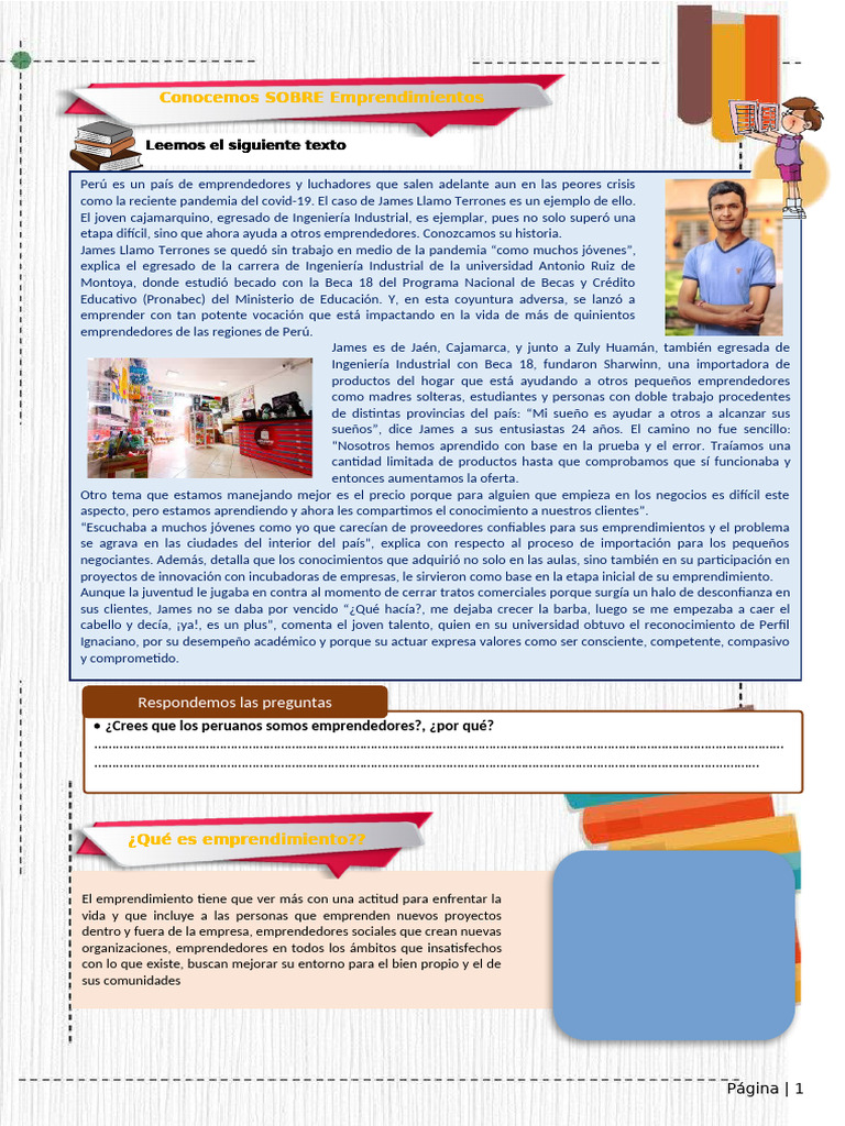 1° y 2° Ept - Ficha Actv 01.unidad 01 | PDF | Iniciativa empresarial | Mercado (economía)