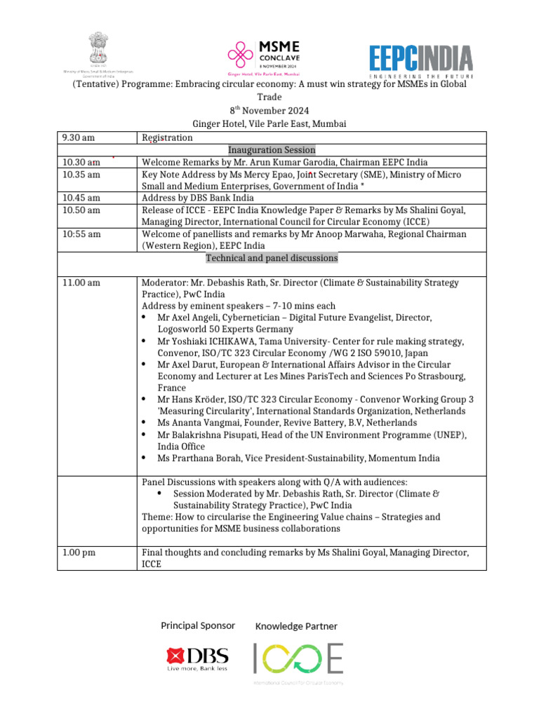 Tentative Programme (NEW) | PDF | Economies | Natural Environment