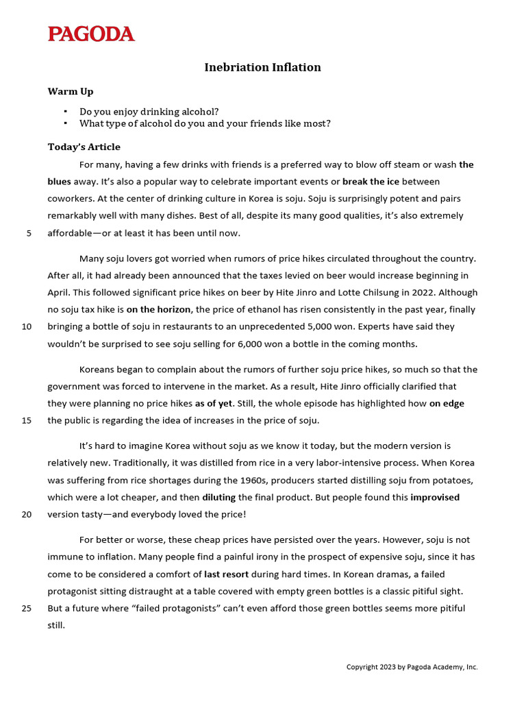 Microsoft Word. 15 - Inebriation Inflation | PDF | Alcoholic Beverages ...