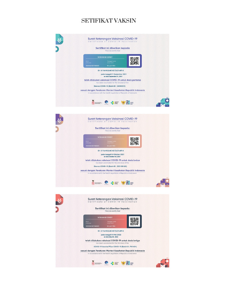 Sertifikat Vaksin | PDF