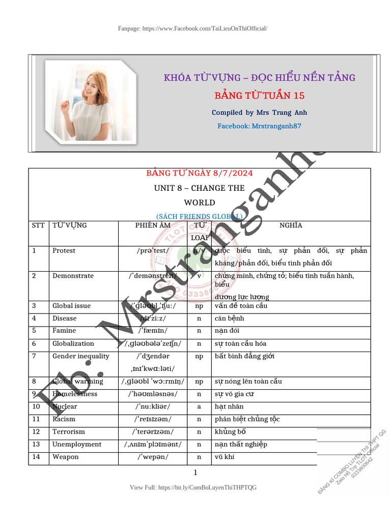 29. (TVCB) - Bảng từ tuần 15 | PDF