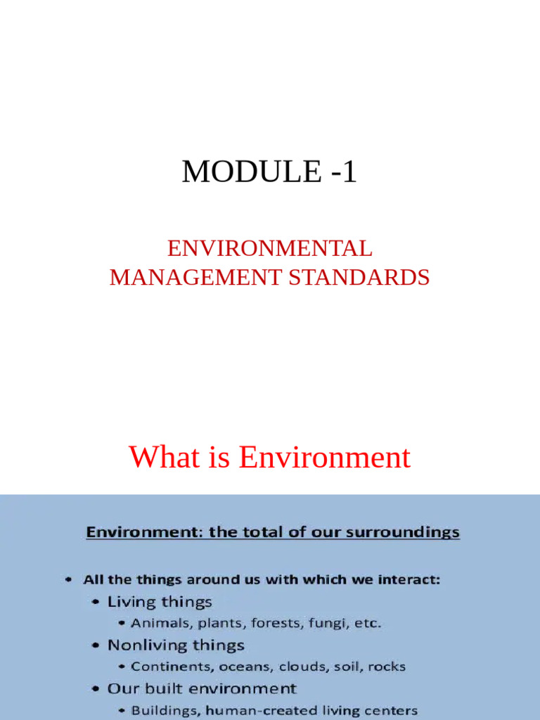 Epm Module-1 Ppt-Environmental Management Standards | PDF ...