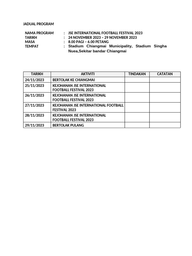 Jadual Program | PDF