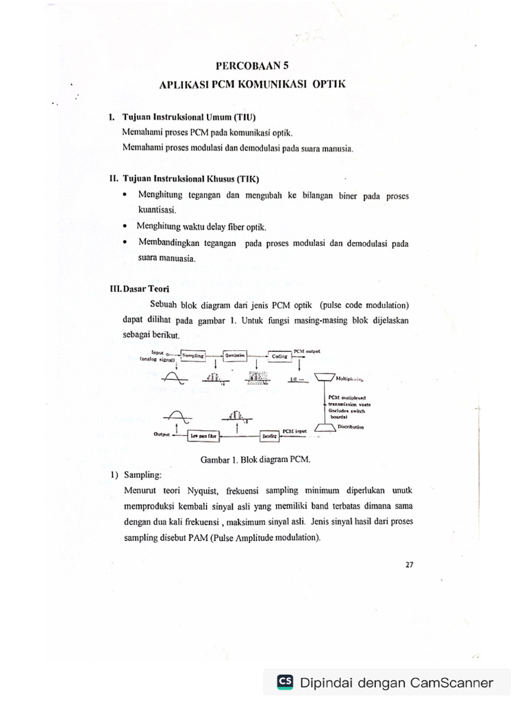 Modul Aplikasi PCM Optik | PDF