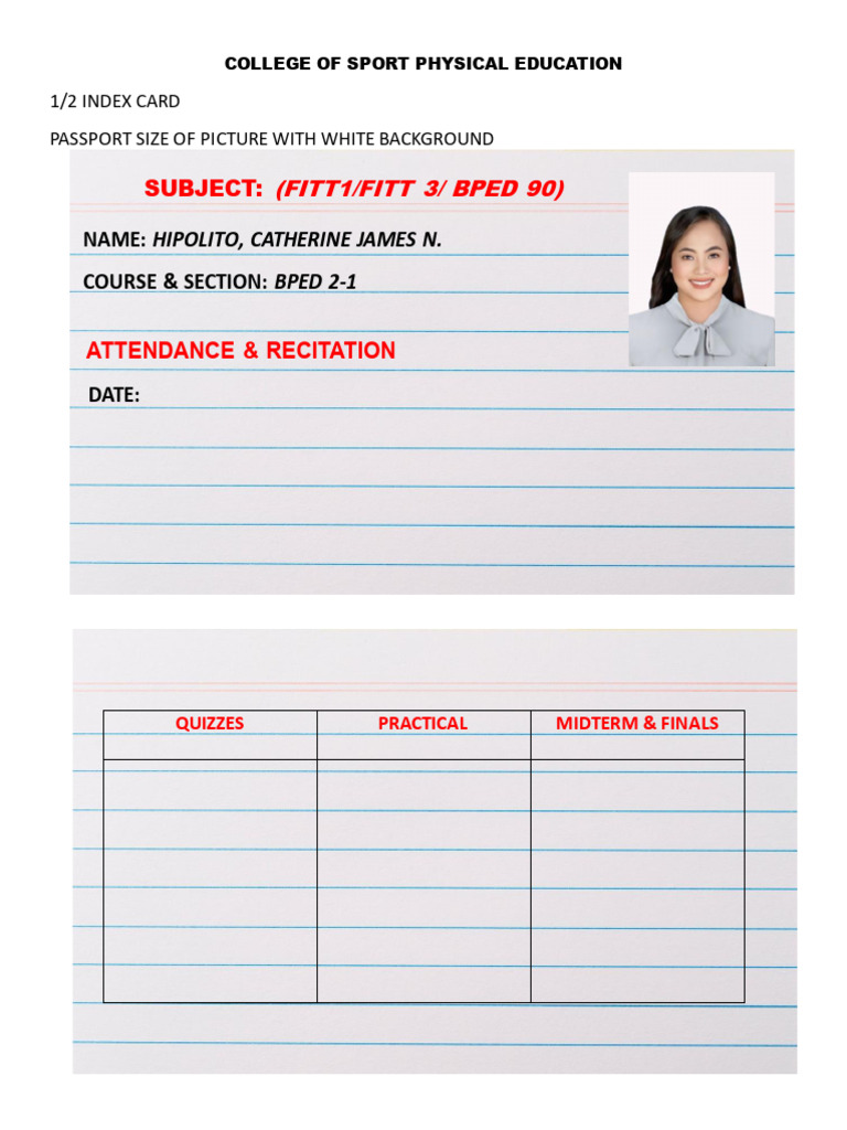 Index Card Format | PDF