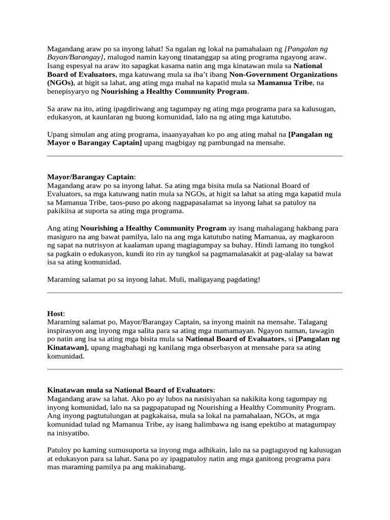 Opening Program For NLA 2024 Onsite Validation | PDF