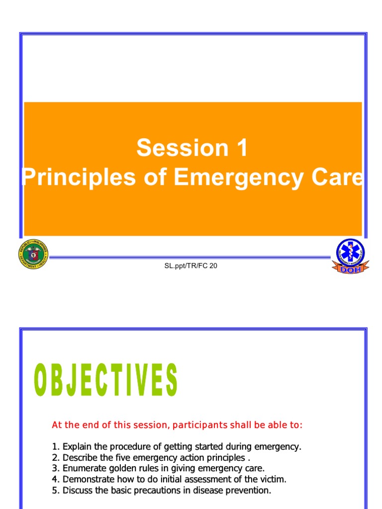 1-Principles of Emergency Care | PDF | Emergency | Personal Protective ...