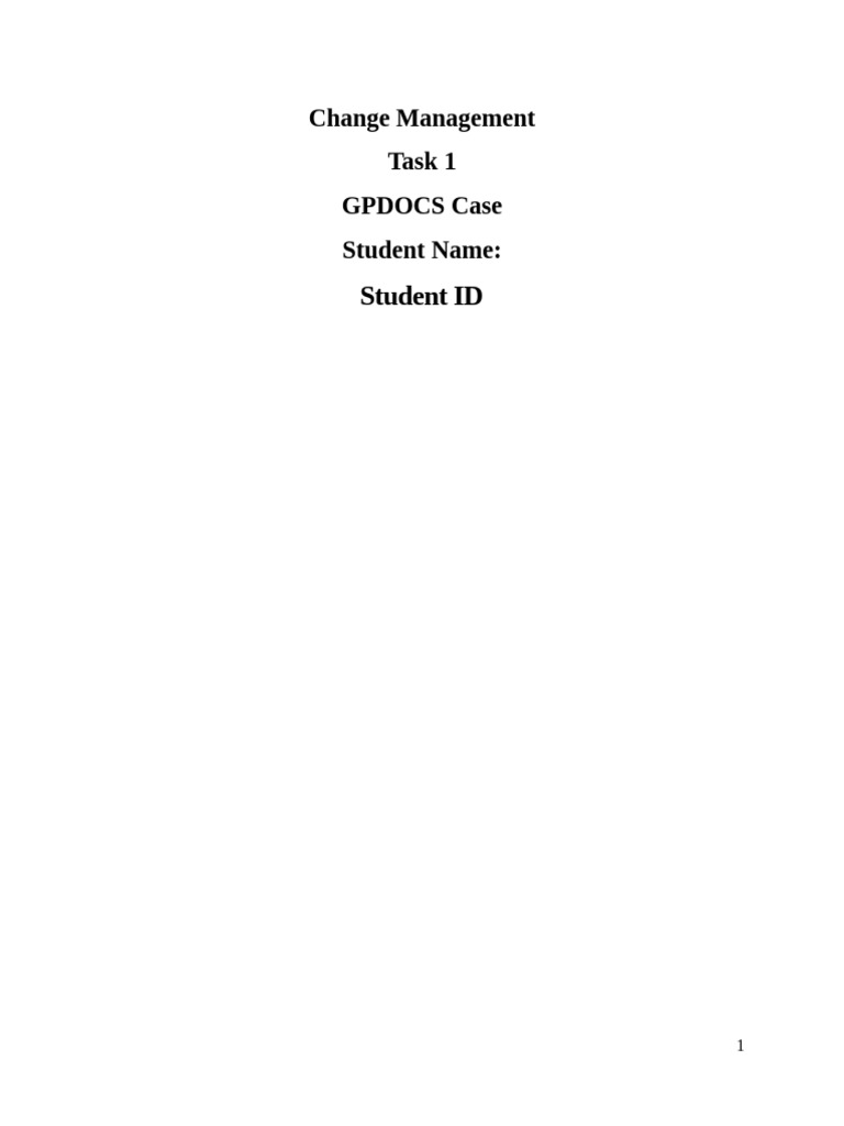 Change management 4500 words (Task 1) | PDF | Change Management | Goal