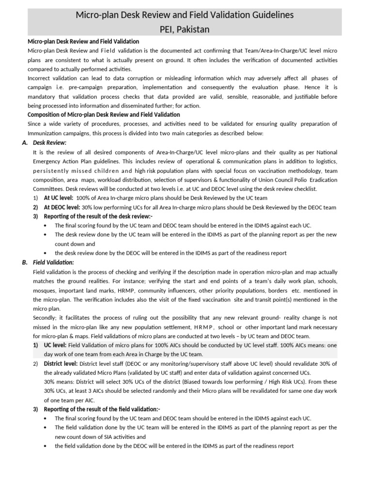Field and Desk Validation Formats | PDF | Verification And Validation