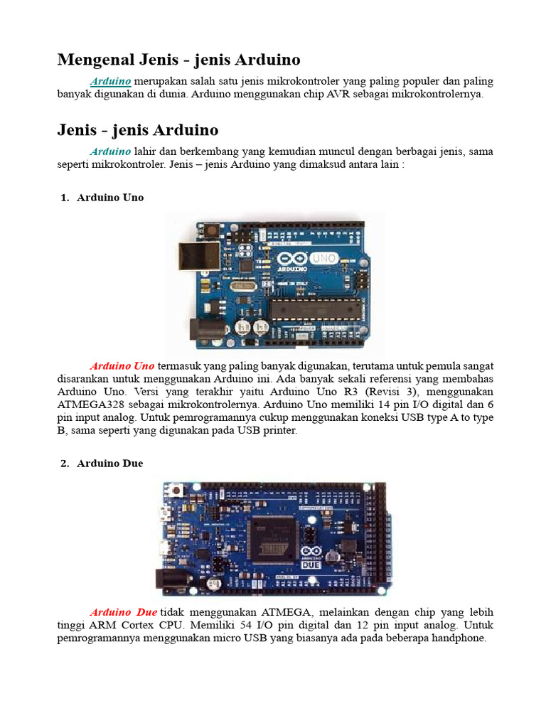 Mengenal Jenis Arduino | PDF Mengenal Jenis Arduino | PDF