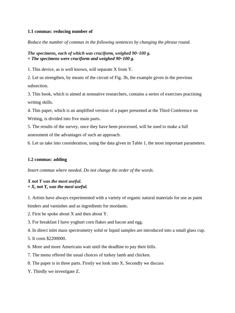 Commas 1 | PDF | Science & Mathematics