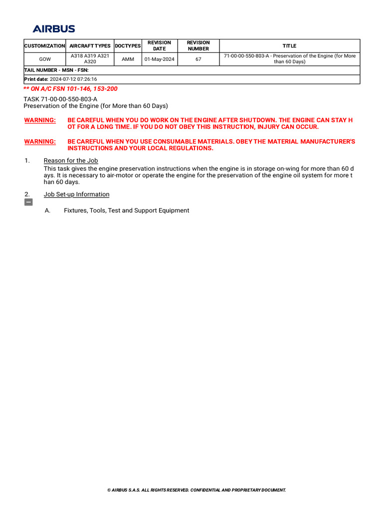 Engine Preservation Guide for A320 Series | PDF | Airbus | Aircraft