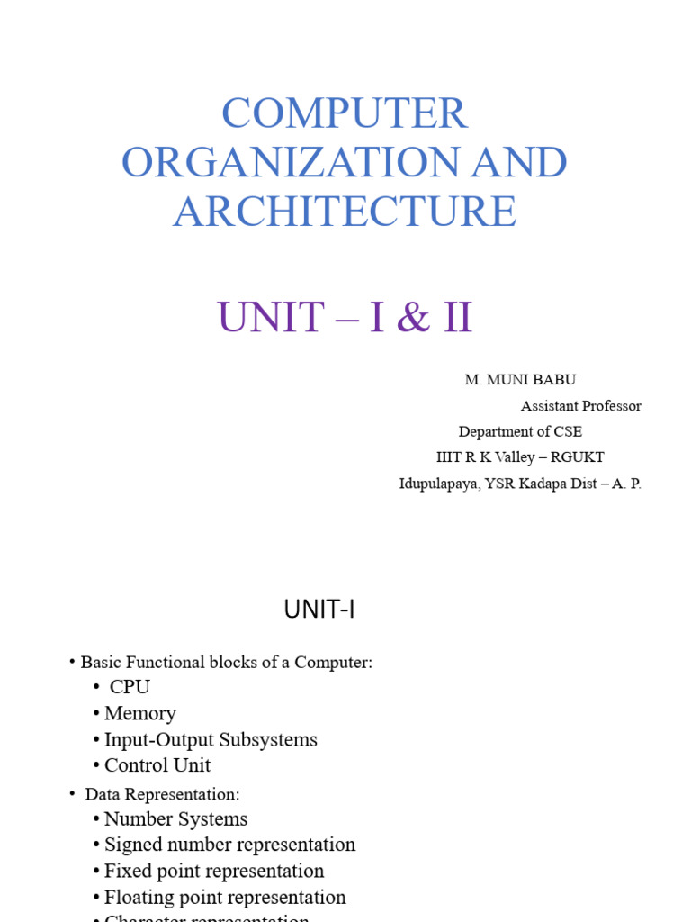 Computer Organization and Architecture Basics | PDF | Central Processing Unit | Subtraction