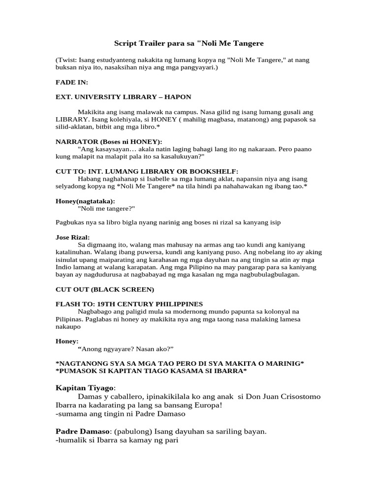 Script Trailer para Sa | PDF