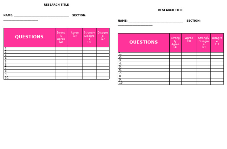 Research Question Template | PDF