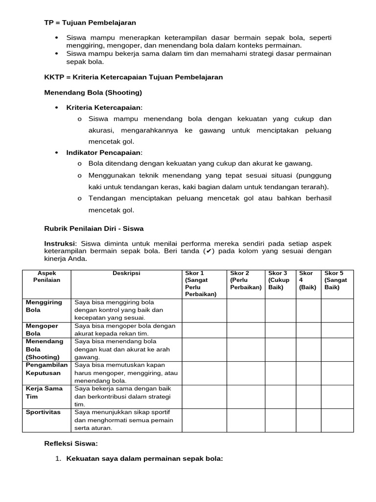 Form Rubrik 2024 | PDF | Karier & Perkembangan | Olahraga & Rekreasi