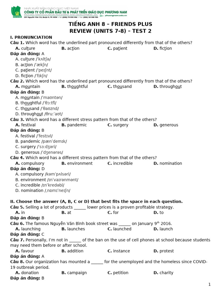 Friends Plus 8 Review Test 2 | PDF | Advertising