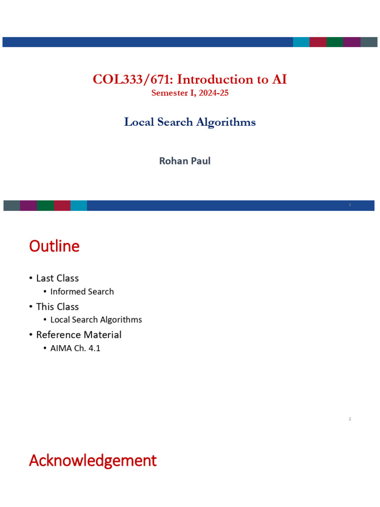L05 Local Search Algorithms | PDF | Algorithms | Applied Mathematics