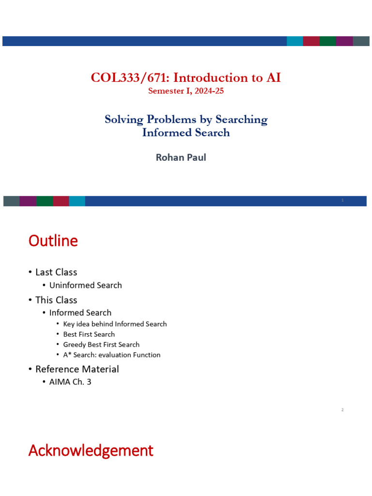 L04 Problem Solving As Search Informed | PDF | Theoretical Computer Science | Mathematical Relations
