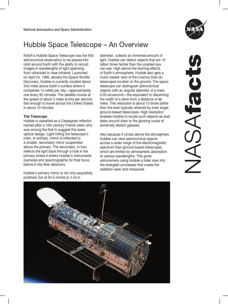 HST Overview Fact Sheet | PDF | Hubble Space Telescope | Telescope