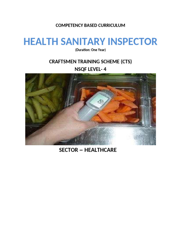 Health Sanitary Inspector - CTS1.2 - NSQF-4 - Compressed | PDF | Water | Sanitation