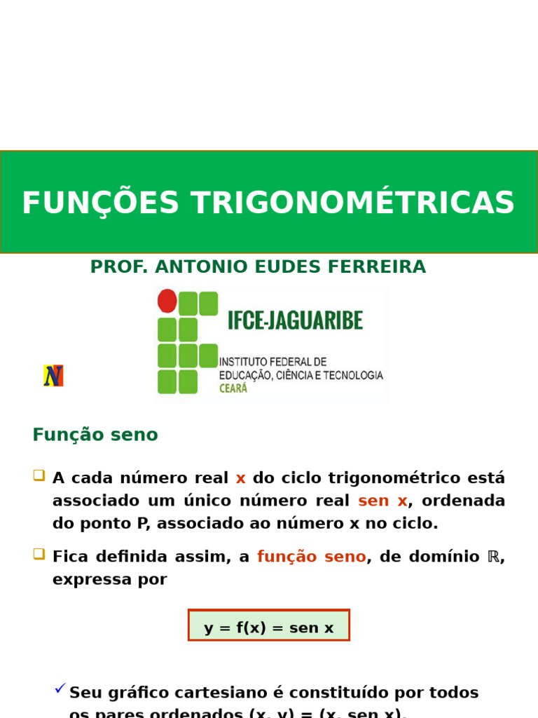 Funções Trigonométricas: Seno, Cosseno e Tangente | PDF | Função ...