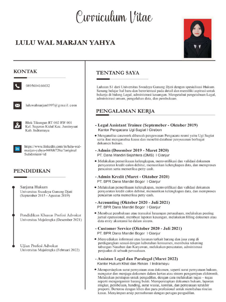 CV Lulu Wal Marjan Yahya | PDF