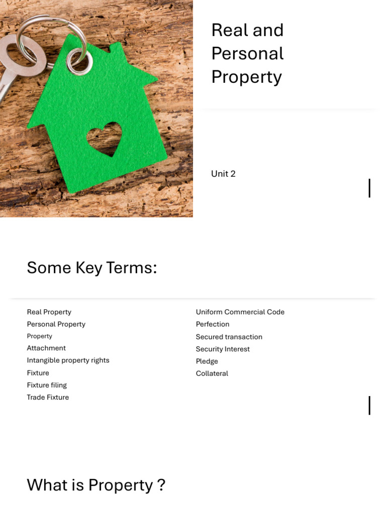 Understanding Real vs. Personal Property | PDF | Security Interest ...